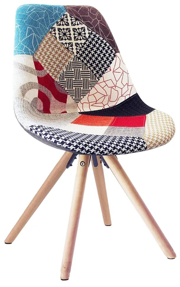 Jídelní židle, patchwork barevná, GLORIA