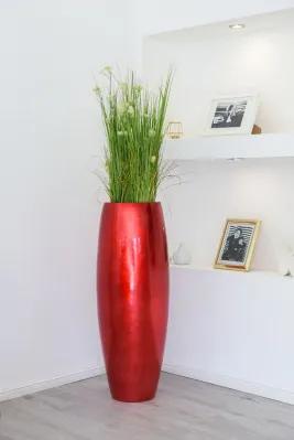 Květináč MAGNUM 116, sklolaminát, výška 116 cm, červený lesk | BIANO
