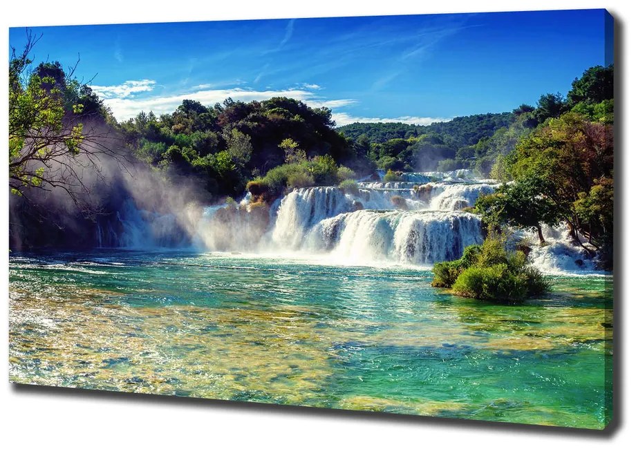 Wallmuralia Foto obraz na plátně do obýváku Vodopády Krka 100x70 cm