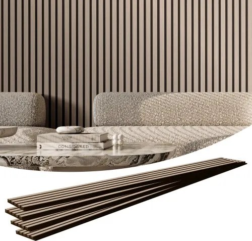 dřevěné lamelové akustické panely 20,1 × 240 cm