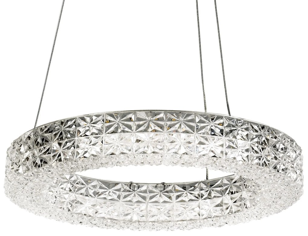 Toolight Toolight, LED stropní křišťálové svítidlo 40cm, 24W, 4000K, MS004-CP, chromová, OSW-09614