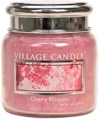 VILLAGE CANDLE Svíčka Village Candle - Cherry Blossom 92gr, růžová barva, sklo, kov