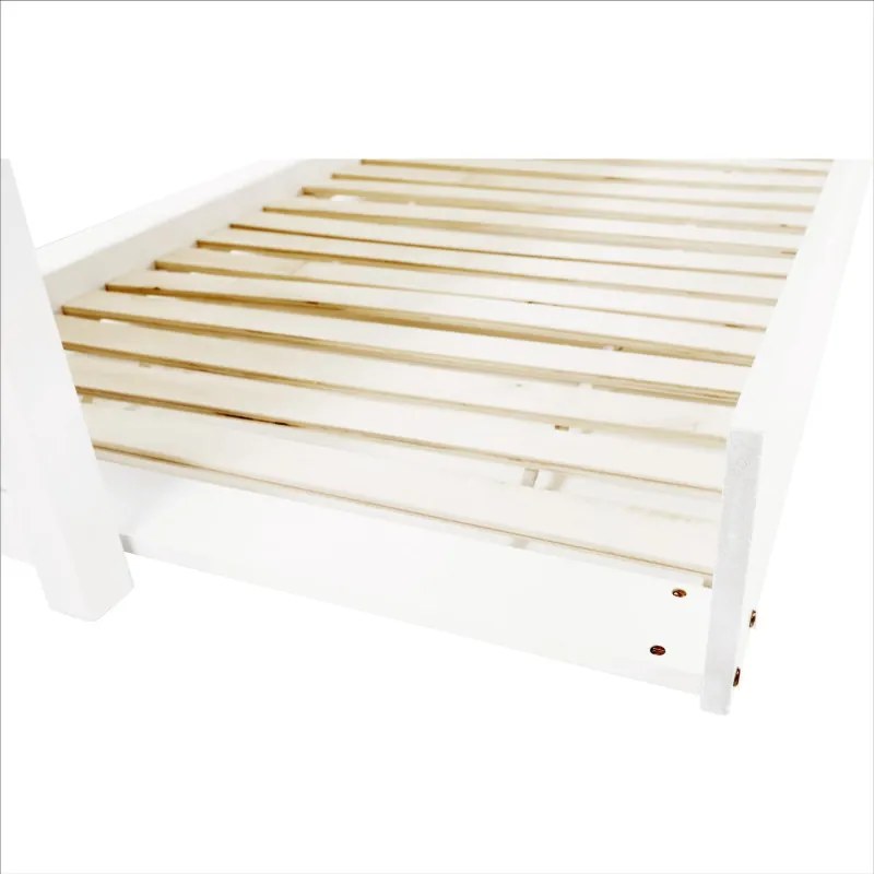 Postel s přistýlkou 90x200, borovicové dřevo, bílá, GLAMIS Kondela 0000227796
