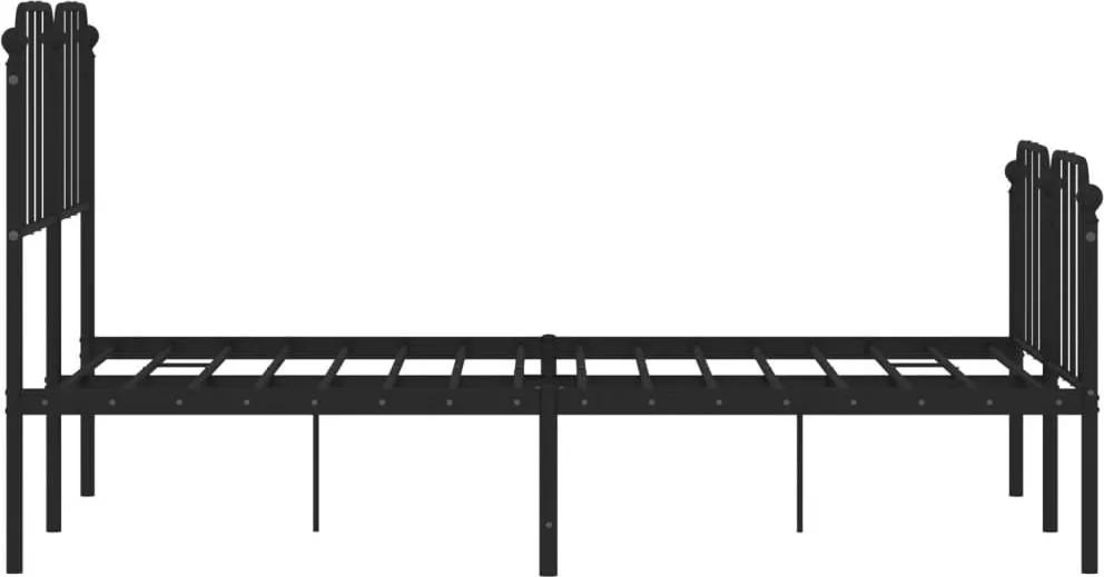 vidaXL Kovový rám postele s hlavovým a nožním čelem 120 x 200 cm [373903] Barva: Černá