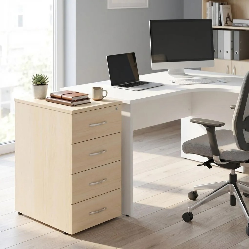 Kontejner Impress 40,6 x 60 cm - 4 zásuvky (ke stolu Impress 76 cm), javor