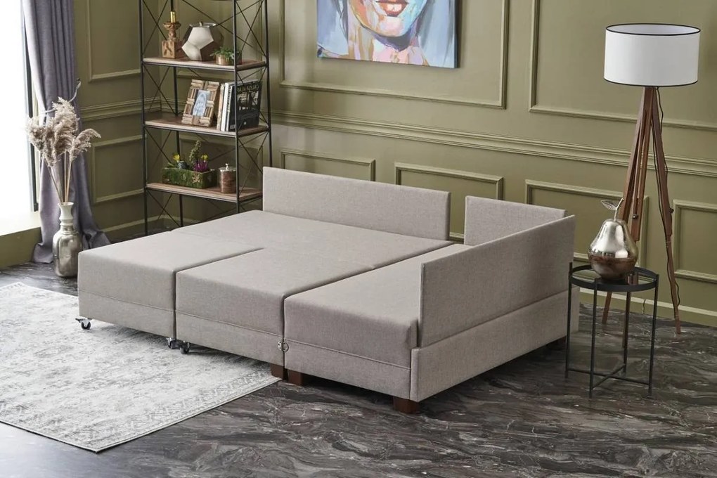 Designová rohová sedačka Ramesha 280 cm krémová - pravá