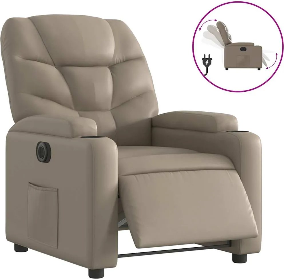 Elektrické polohovací křeslo cappuccino umělá kůže 3204650