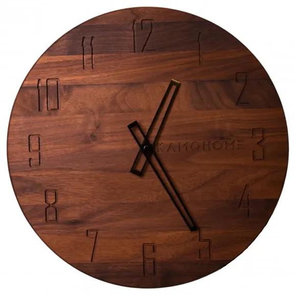 Kamohome Dřevěné nástěnné hodiny LYRA Průměr hodin: 40 cm, Materiál: Jasan