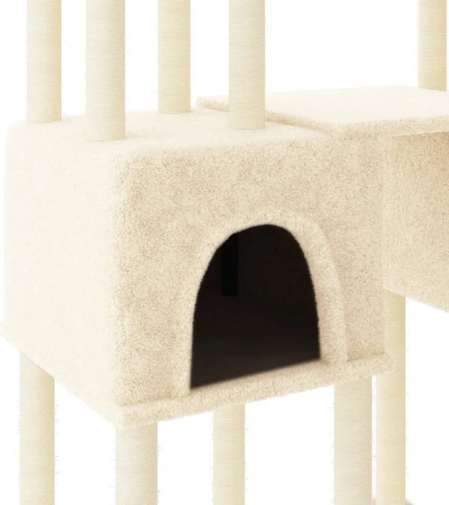 Škrabadlo pro kočky se sisalovými sloupky krémové 199 cm 172079
