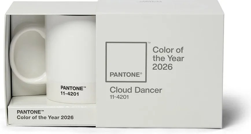 Bílý porcelánový hrnek 375 ml Cortado Cloud Dancer 11-4201 – Pantone