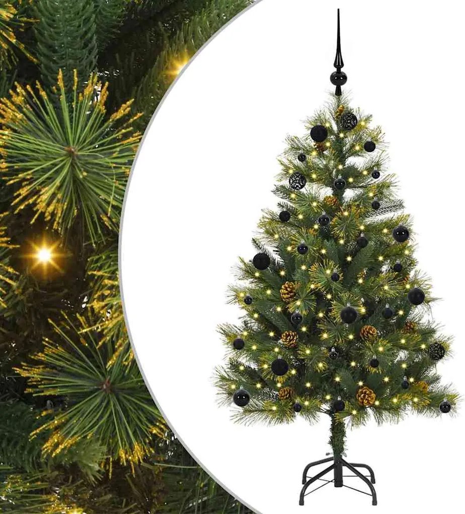 Umělý sklopný vánoční stromeček s kužely Zelená 150 cm 3395081