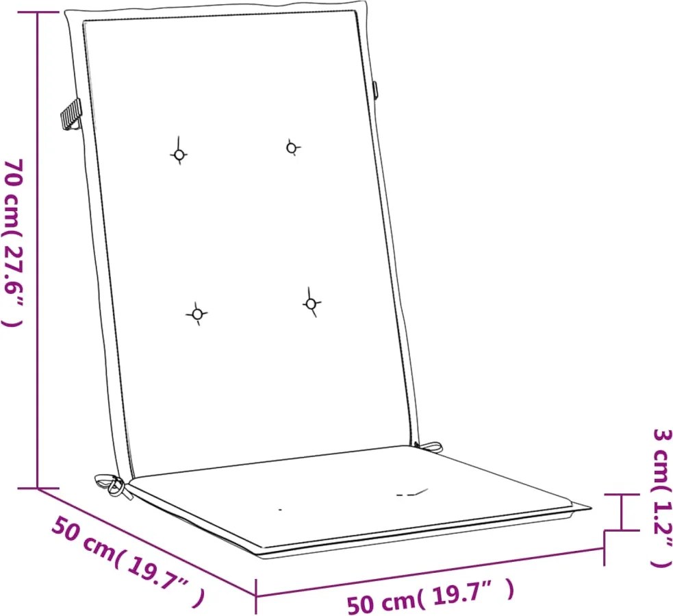 vidaXL Marketos Podušky na židli vysoké opěradlo 6 ks taupe 120x50x3 cm textil
