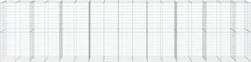 Gabionový koš s víkem 850 x 100 x 200 cm pozinkované železo 3295240