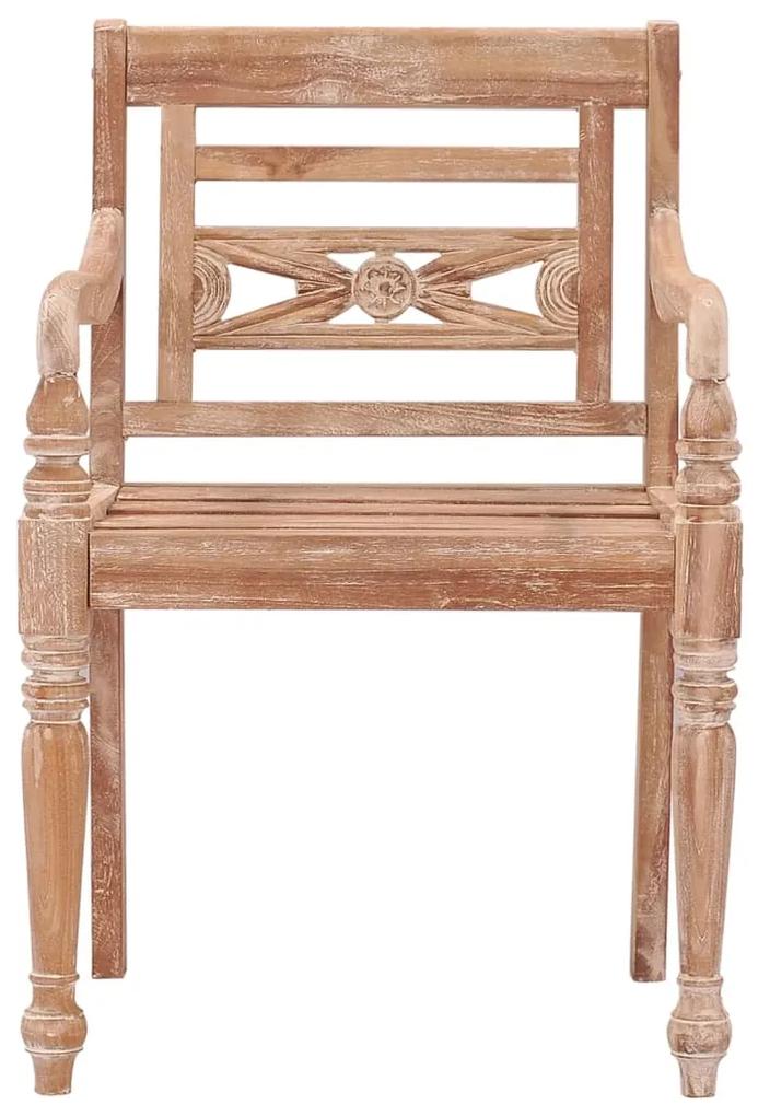 vidaXL Židle Batavia 2 ks s běleným povrchem masivní teakové dřevo