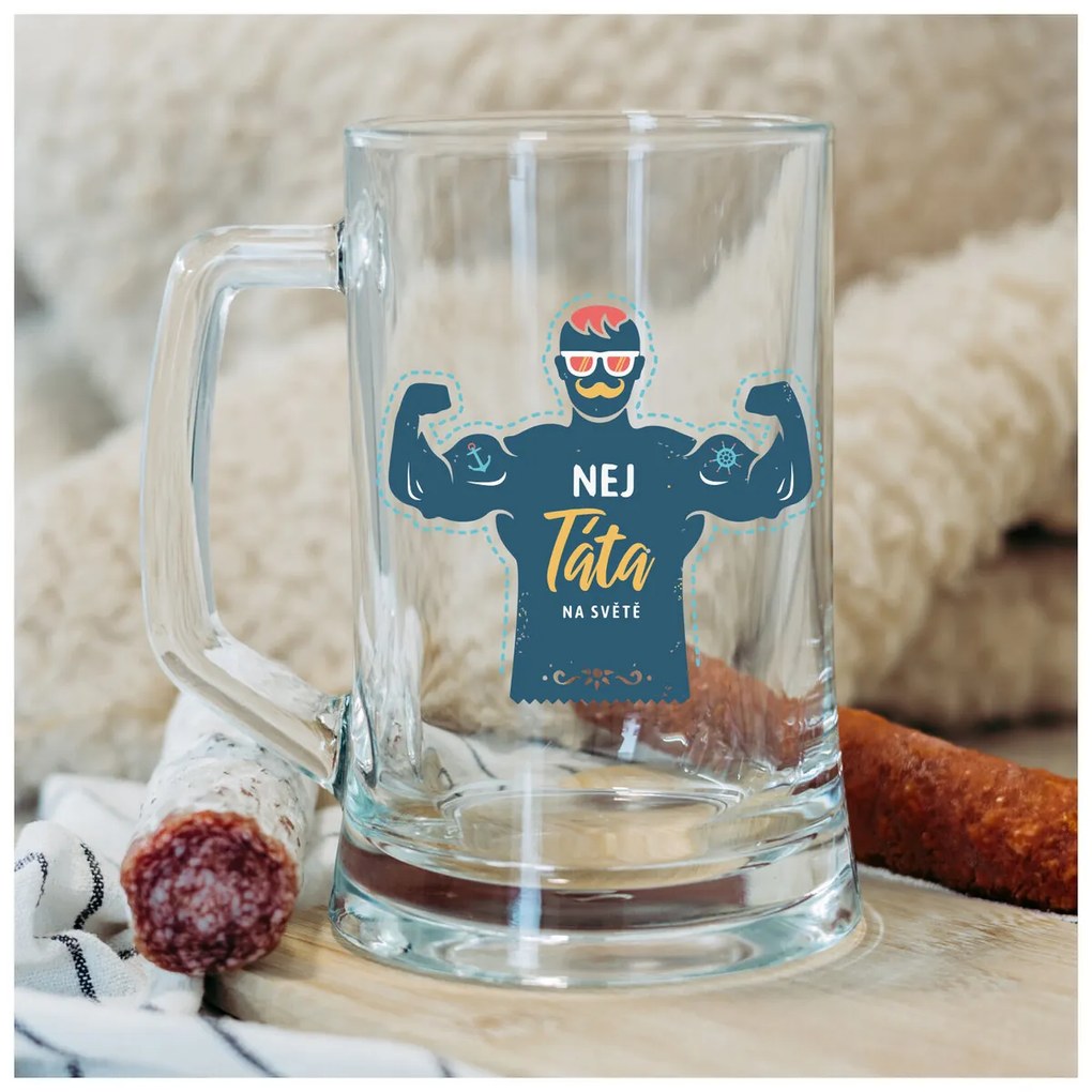 NEJ TÁTA NA SVĚTĚ - pivní sklenička 0,5 l