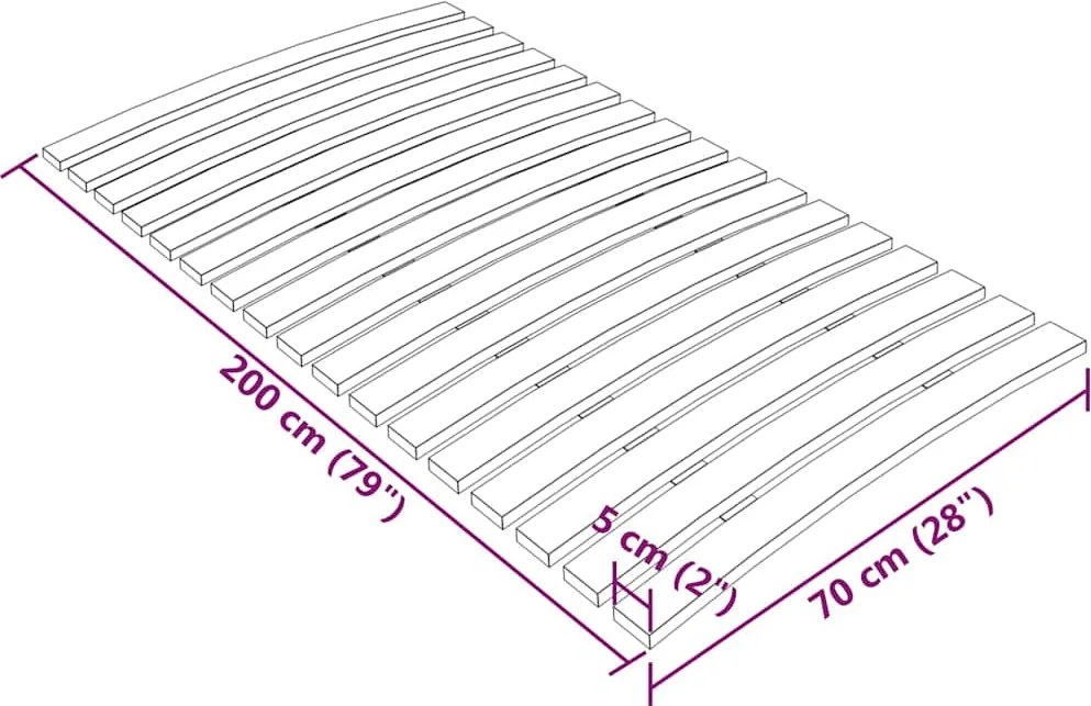 Náhradní lamely k posteli se 17 lamelami 70x200 cm 340070