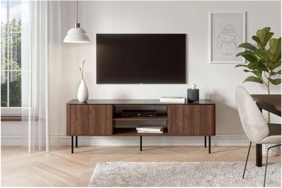 TV stolek Linos I, ořech warmia / černá