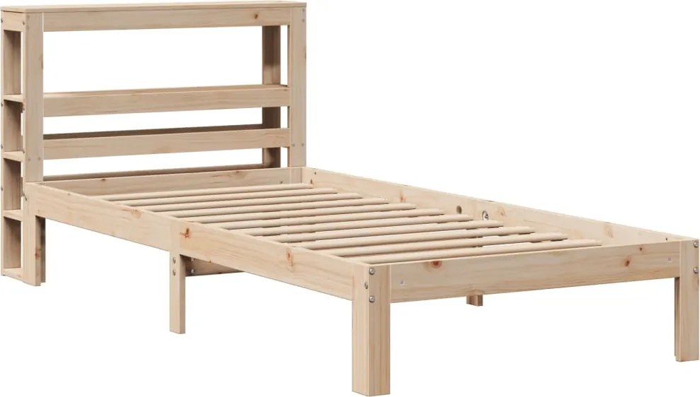 Rám postele s čelem 90 x 200 cm masivní borové dřevo 3306041