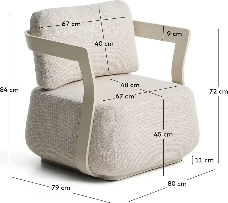 Krémové polstrované zahradní křeslo Tamaris – Kave Home