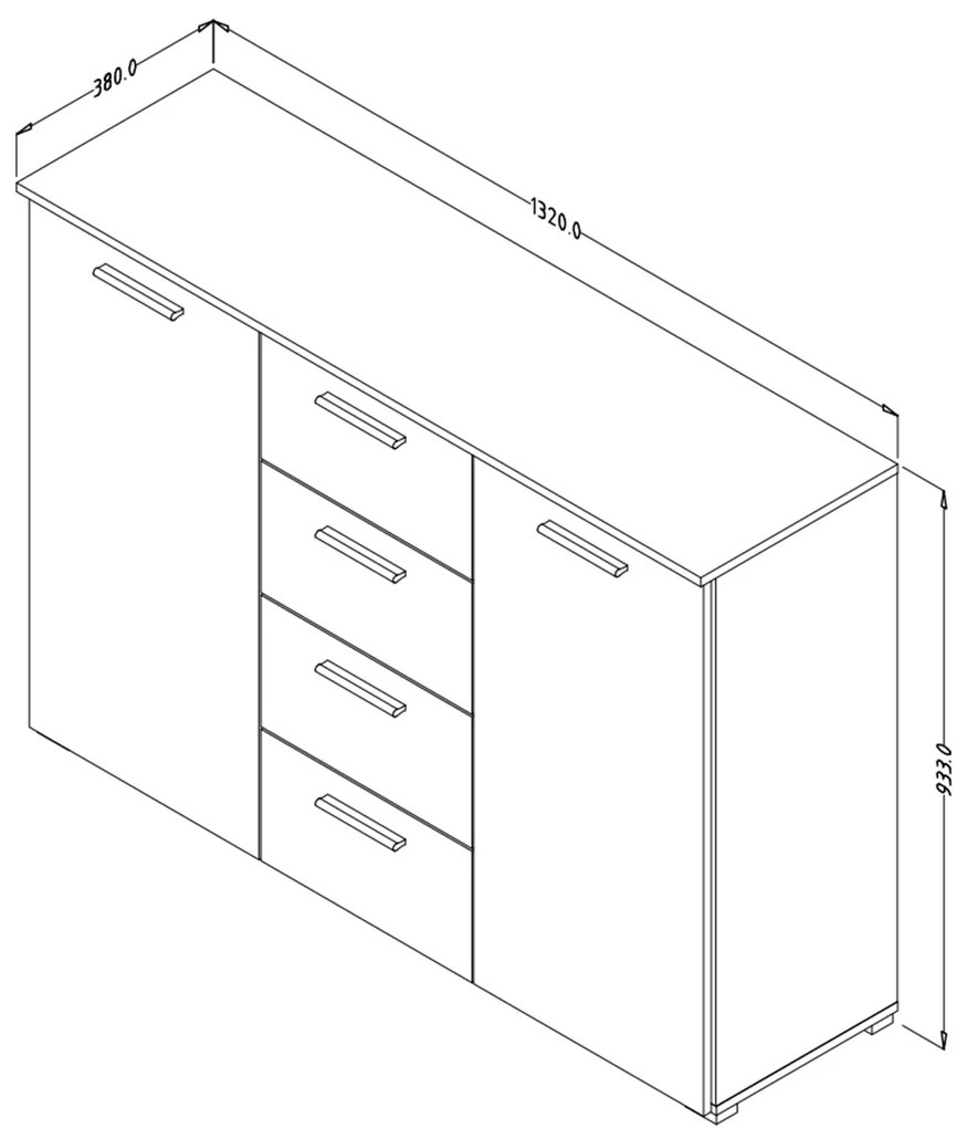 Komoda BETA BE26 dub monastery / černy