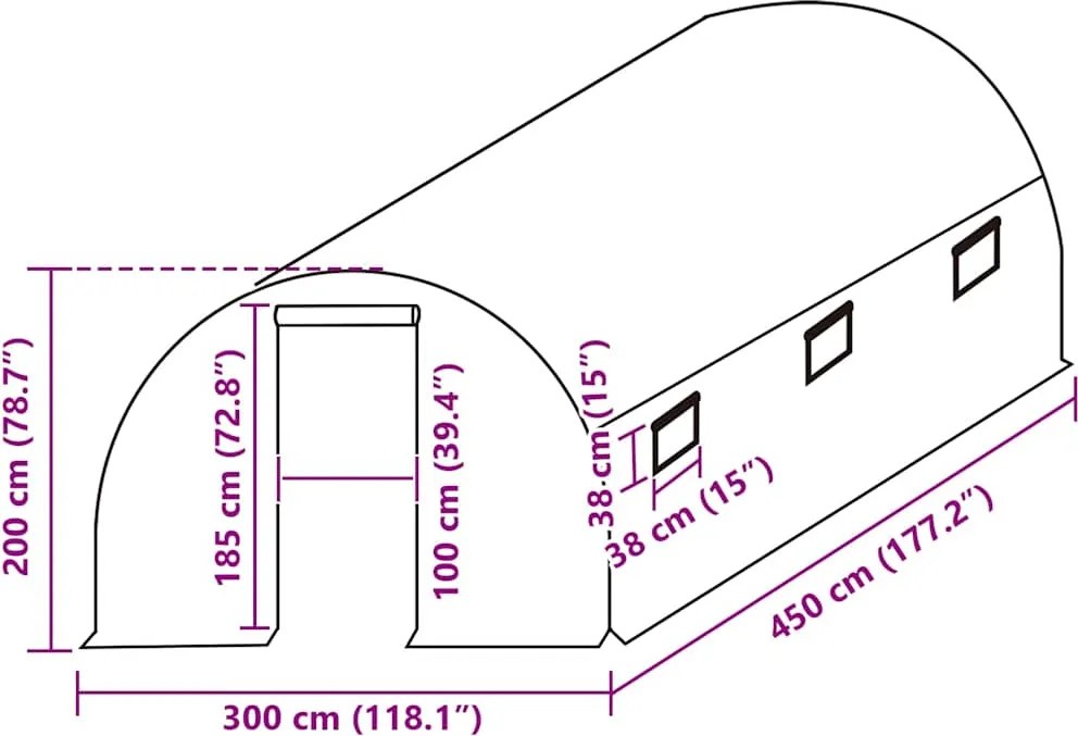 Náhradní plachta na skleník (13,5 m²) 3 x 4,5 x 2 m průhledná 316436