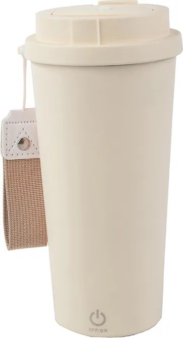 Verk Group Samomíchací hrnek 350 ml, ocelová termoska na studené i horké nápoje, s usb kabelem