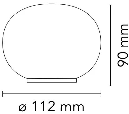 Flos Glo-Ball Mini, stolní lampa z triplexového skla s vypínačem, 1x25W G9, výška 9cm