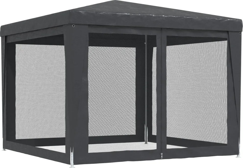 Party stan se 4 síťovanými bočnicemi antracitový 3 x 3 m HDPE 319229