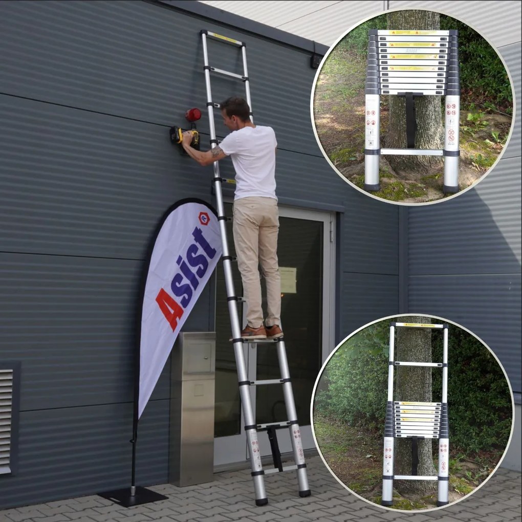 Asist Teleskopický žebřík Alu, 3,5m, soft close