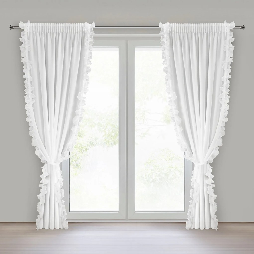 ZÁCLONA NA PÁSCE GABRIELA 140X270 CM BÍLÁ