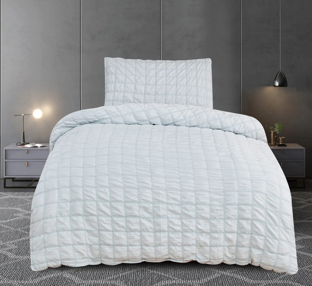Krepové povlečení polycotton Neapol  šedá  200x140cm+90x70cm TiaHome