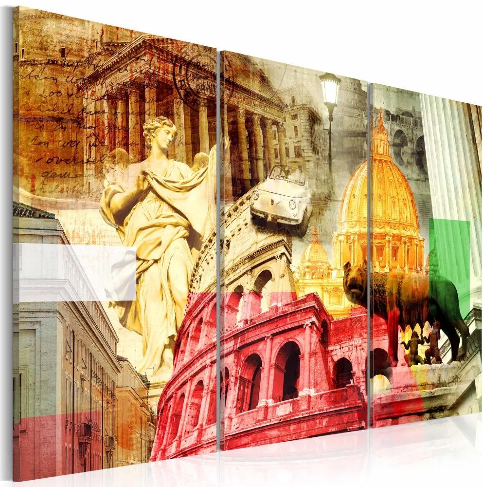 Obraz na plátně Bimago - Charming Rome - triptych 60x40 cm