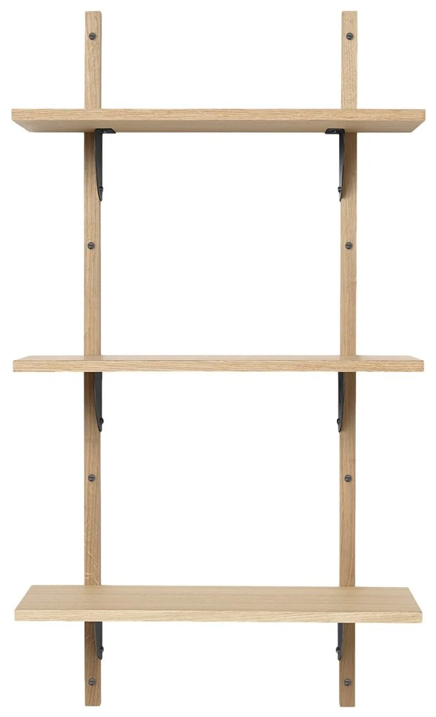 FERM LIVING Police Sector Tripple, Narrow, Natural Oak, Mosaz