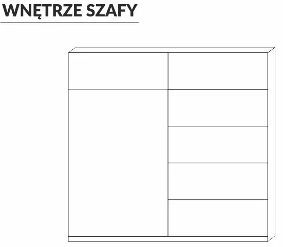 Šatní skříň KARO 100 zrcadlo bílá