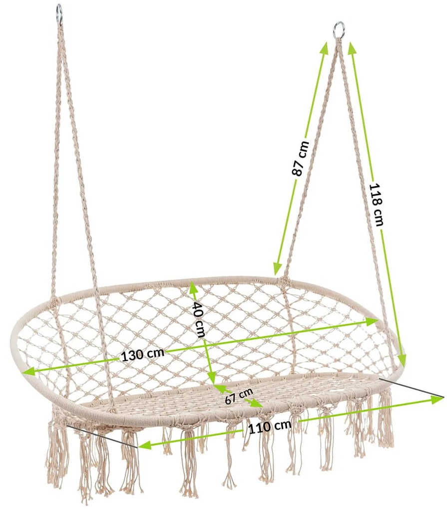 Závěsné houpací křeslo Alina šedé
