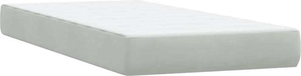 Box Spring Postel s matrací Světle šedá 90x220 cm Samet 3316239