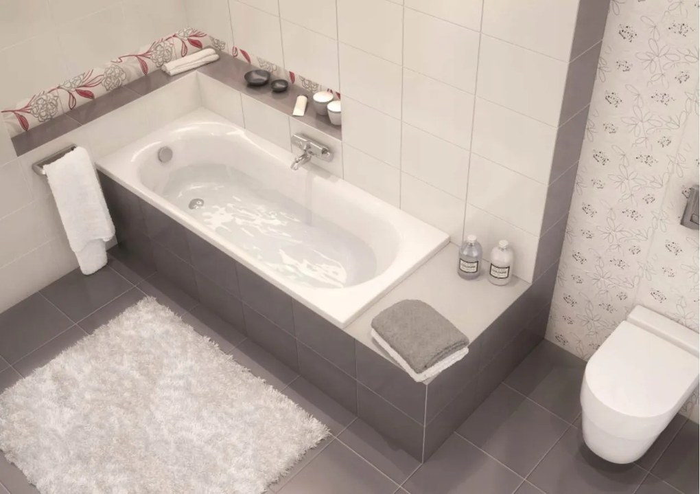 Cersanit Octavia, akrylátová vana 170x70cm + nožičky, bílá, S301-253