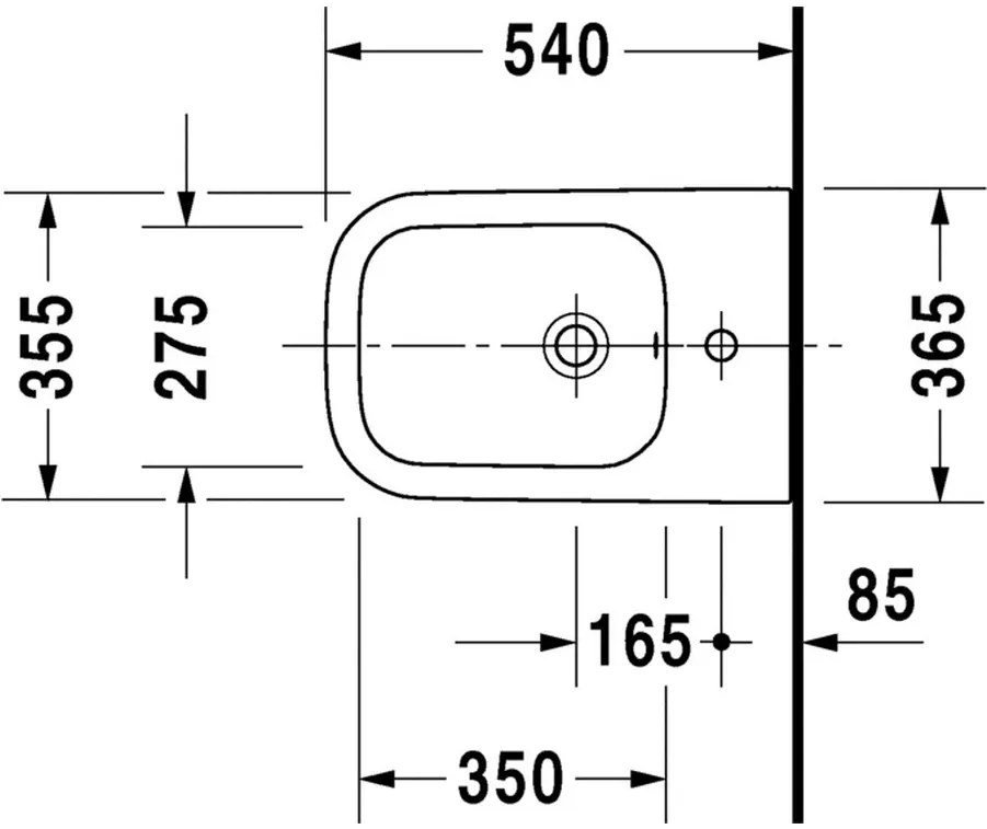 Duravit Happy D.2 - závěsný bidet 35,5x54 cm 2258150000