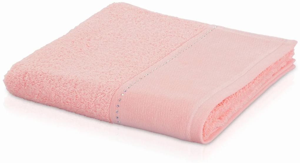 Luxusní ručník MISS MŐVE s linkou z křišťálů swarovski 30 x 50 cm světle růžový +