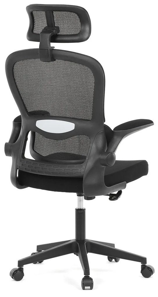Autronic Židle kancelářská, černý mesh, černý plast, nastavitelný podhlavník, bederní opěrka