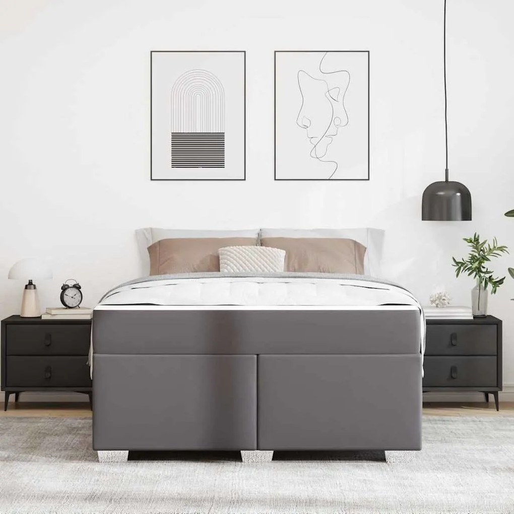Rám postele Šedá 140 x 200 cm PVC 3399240