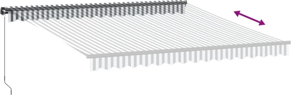 Ručně zatahovací markýza s LED antracitová a bílá 400 x 350 cm 3215809