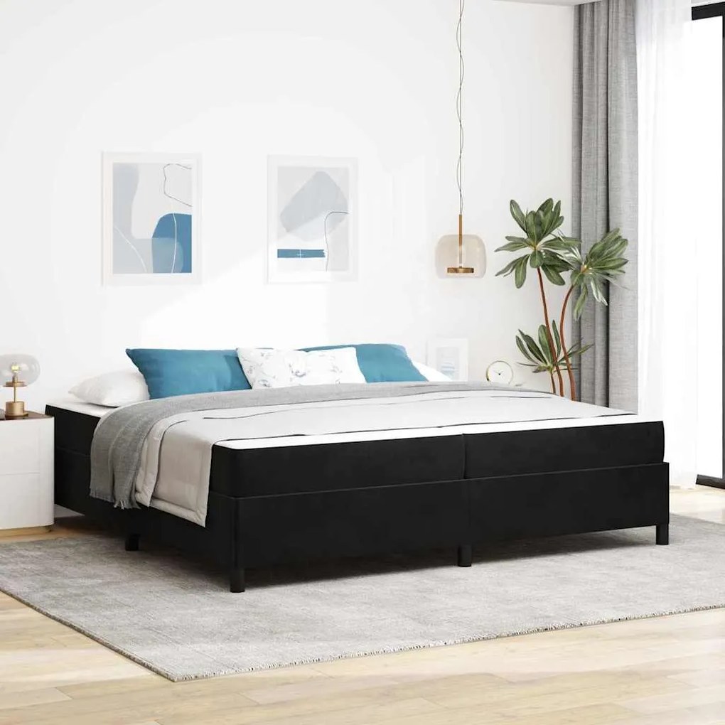 Rám postele Černá 200 x 200 cm textil 3399086