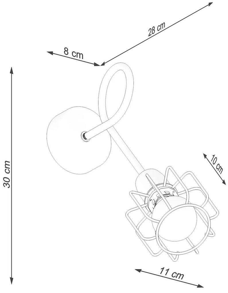 Nástěnné svítidlo Beluci, 1x černé drátěné stínítko