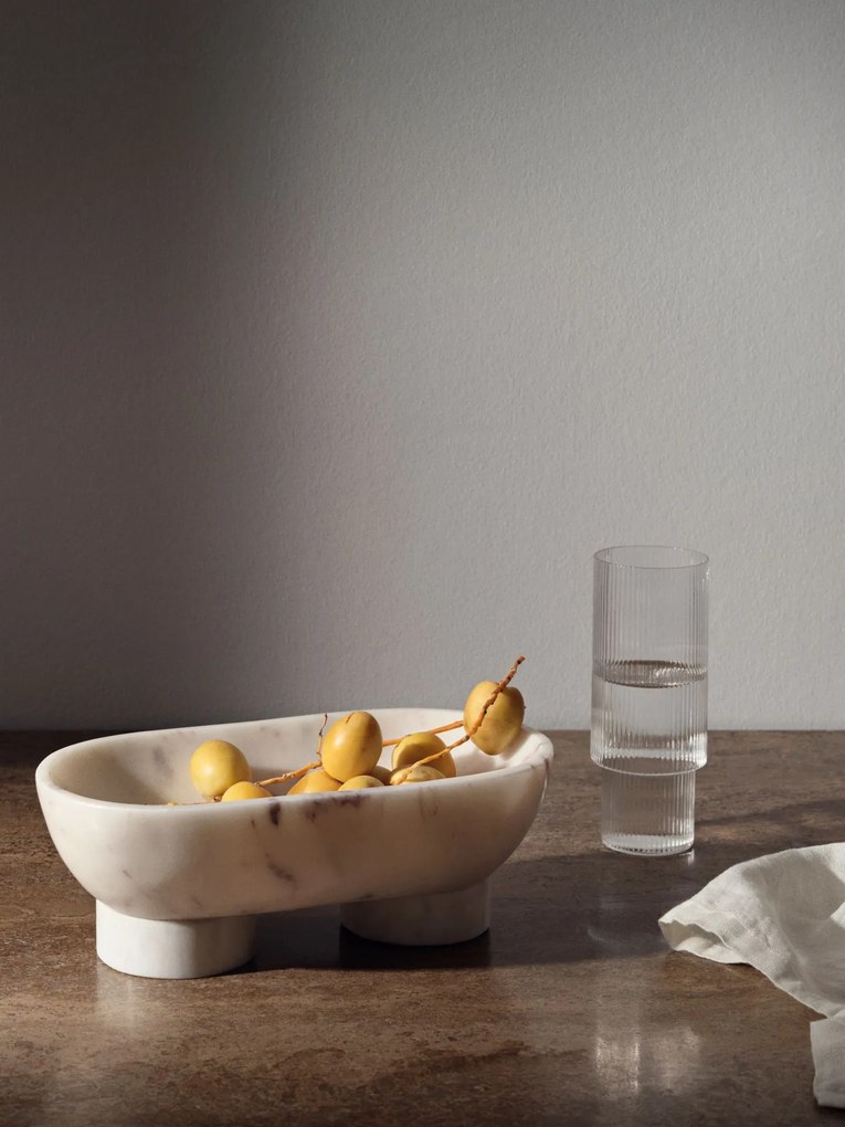 Ferm Living Sklenice Ripple Long 300 ml – set 4 ks, čirá barva, sklo
