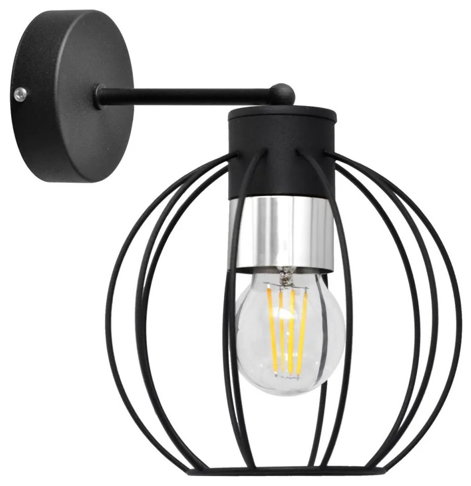 Helam Nástěnná lampa STARLIGHT 1xE27/60W/230V černá/stříbrná HE1355