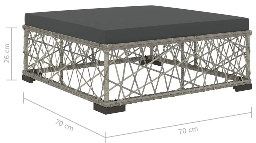 vidaXL Marketos 5dílná zahradní sedací souprava s poduškami polyratan šedá