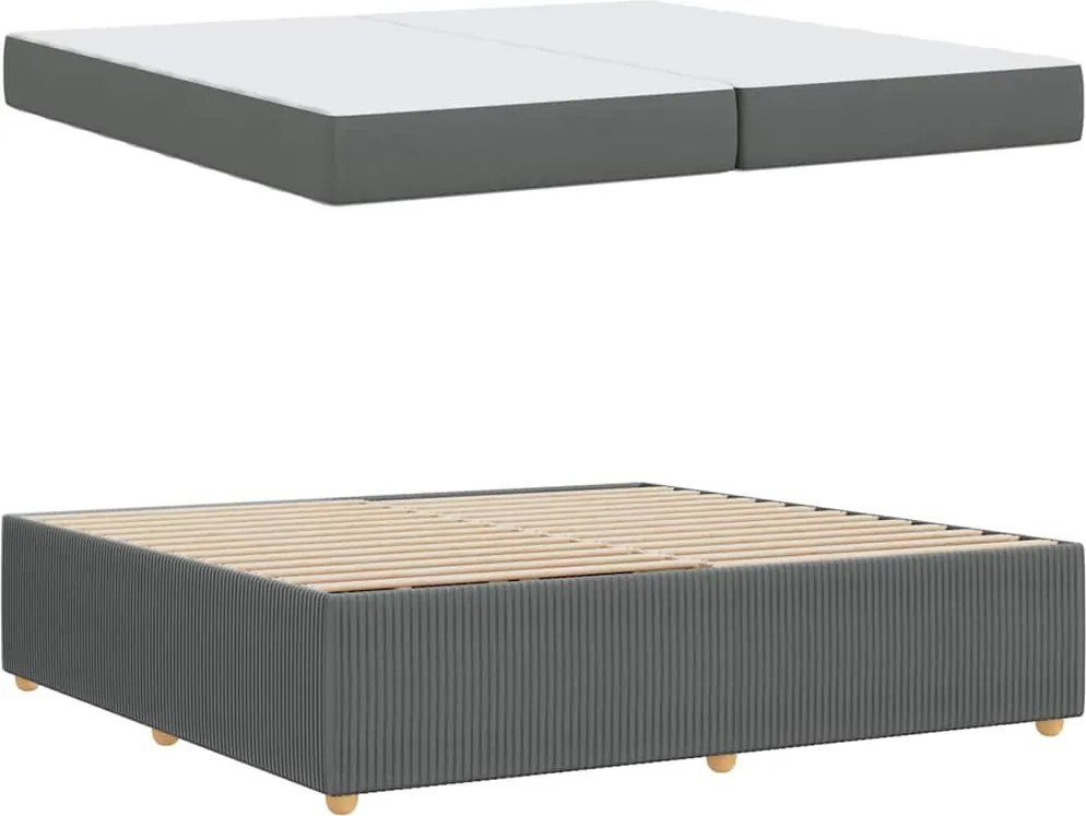Rám postele Tmavě šedá 200 x 200 cm textil 3398432