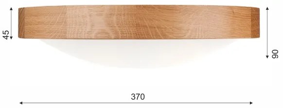 Stropní svítidlo OAK SLIM 2xE27/60W/230V dub pr. 37 cm