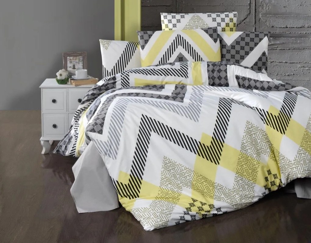 Brotex Povlečení krep Zigzag grey 140x200, 70x90cm